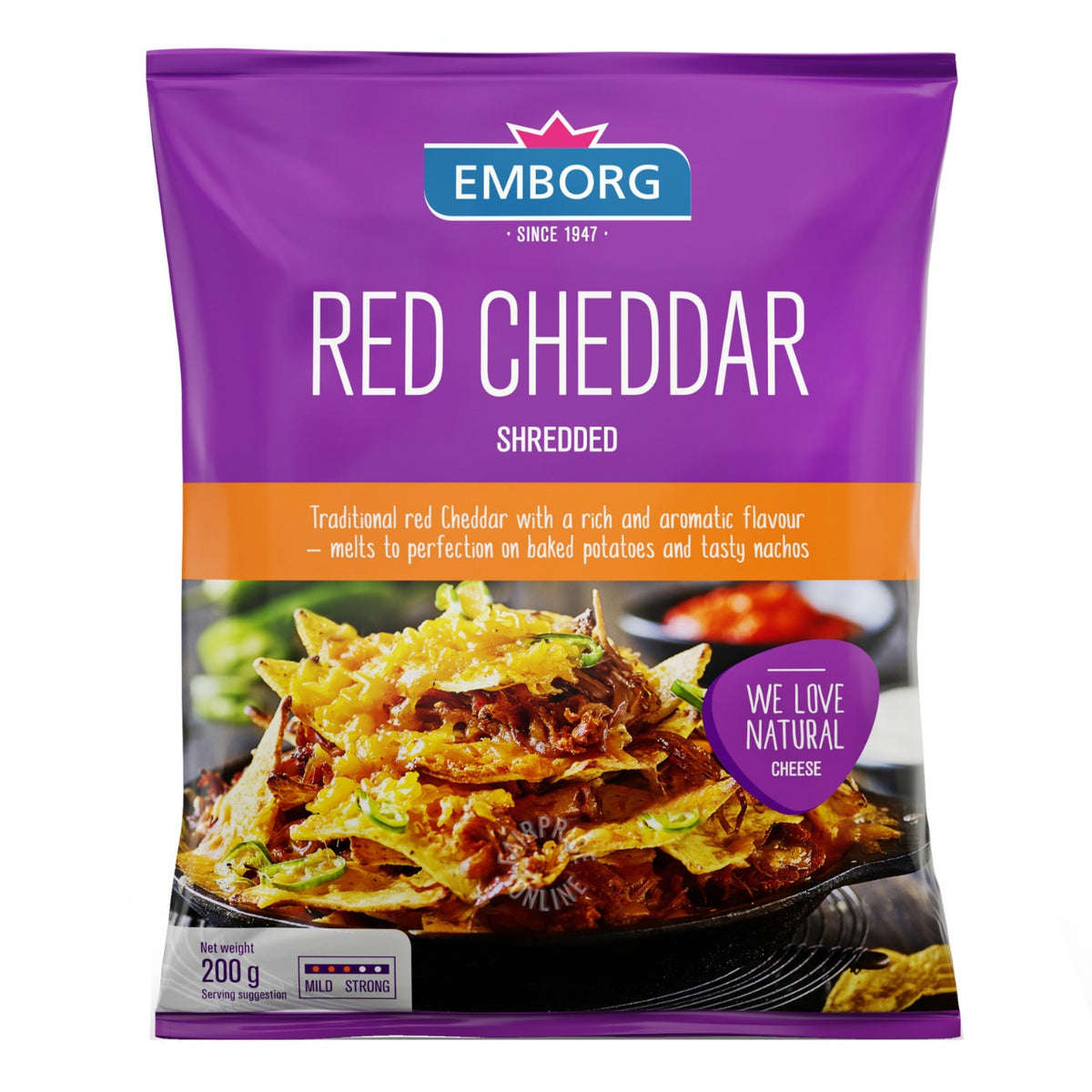 Emborg Red Cheddar Portion Shredded 200g – Fresh Mart Emborg Red Cheddar Portion Shredded 200g – Fresh Mart
