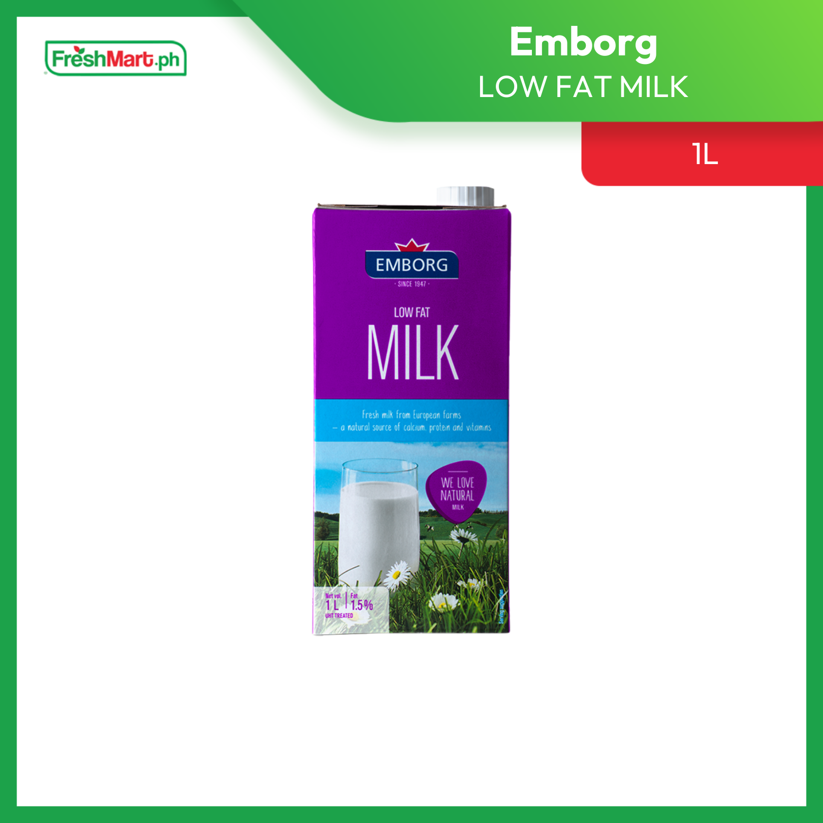 Emborg UHT Low Fat Milk 1L – Fresh Mart