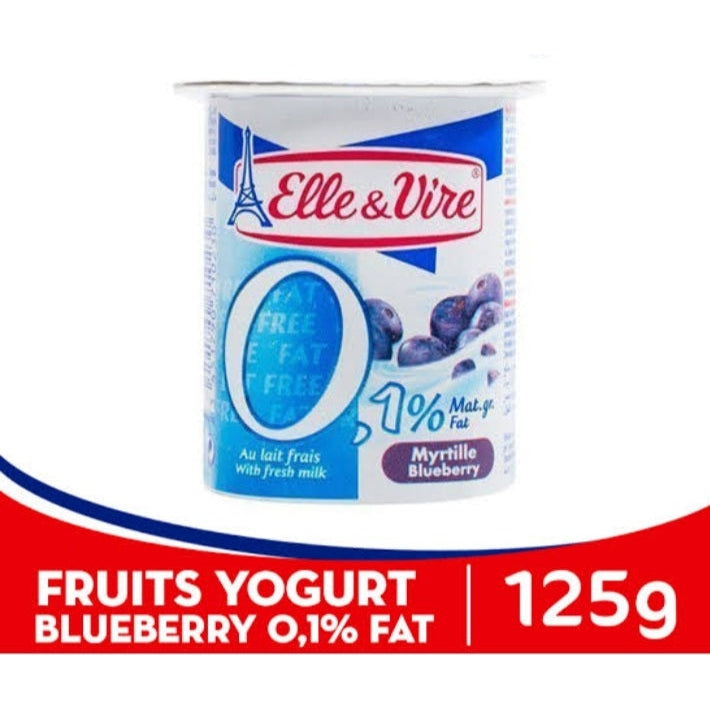 Elle & Vire Blueberry Dairy Dessert 0.1% Fat Yogurt 125g – Fresh Mart