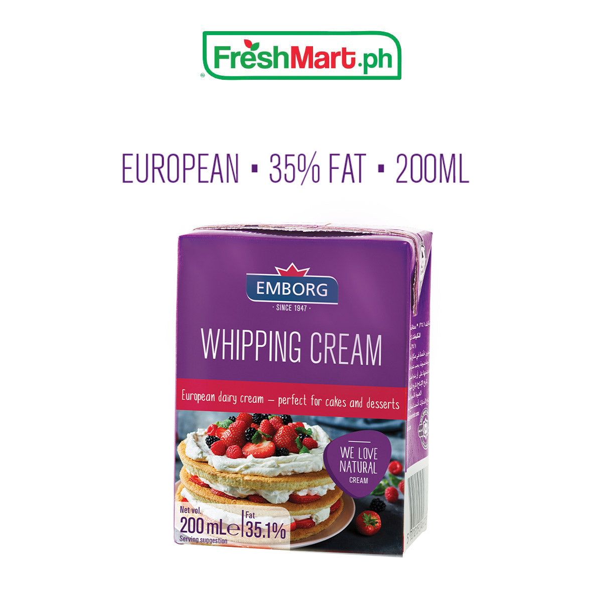 Emborg UHT Whipping Cream 200ml – Fresh Mart